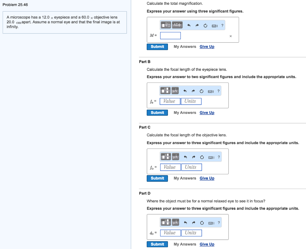 Solved Problem 25.46 Calculate the total magnification | Chegg.com