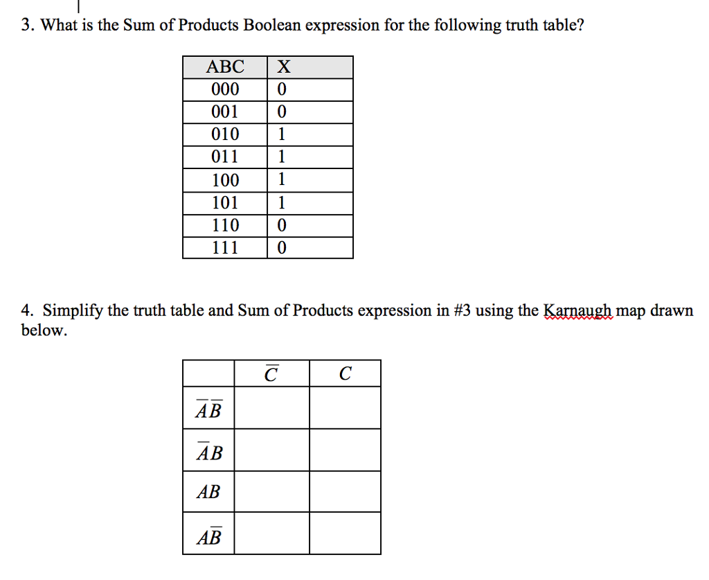Solved 3 What Is The Sum Of Products Boolean Expression For