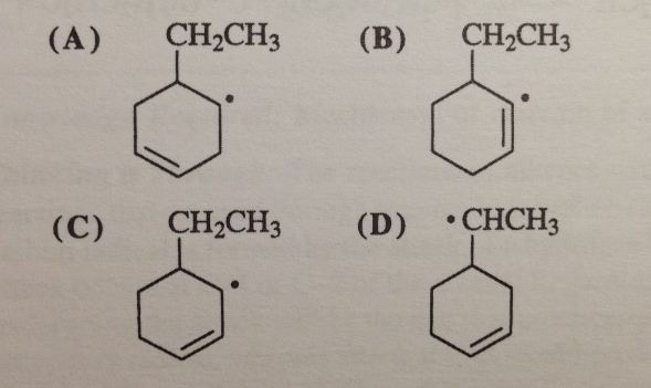 Solved Which radical is the most stable? | Chegg.com