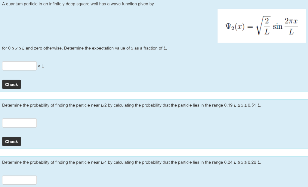 Solved A quantum particle in an infinitely deep square well | Chegg.com