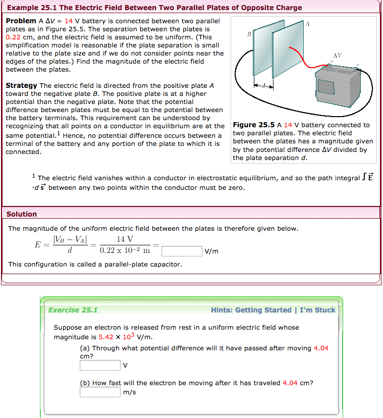 Solved The Electric Field Between Two Parallel Plates of | Chegg.com