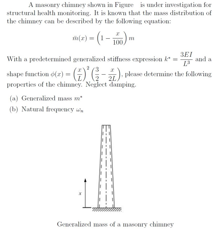 Solved A masonry chimney shown in Figure is under | Chegg.com