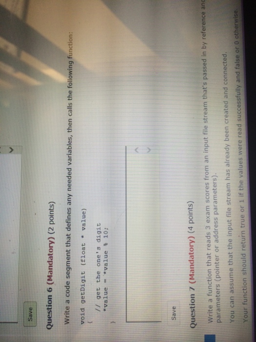 Solved Question 6 (Mandatory) Write a code segment that | Chegg.com