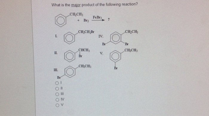 Solved What is the major product of the following reaction? | Chegg.com