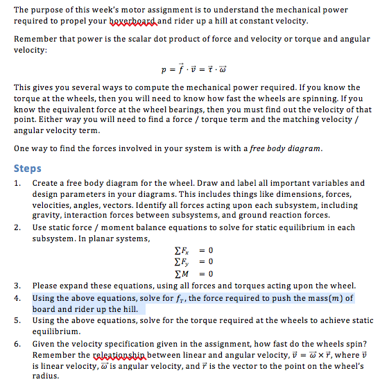 Solved The purpose of this week's motor assignment is to | Chegg.com