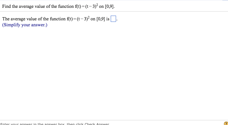 Solved Find the average value of the function f(t) = (t - | Chegg.com