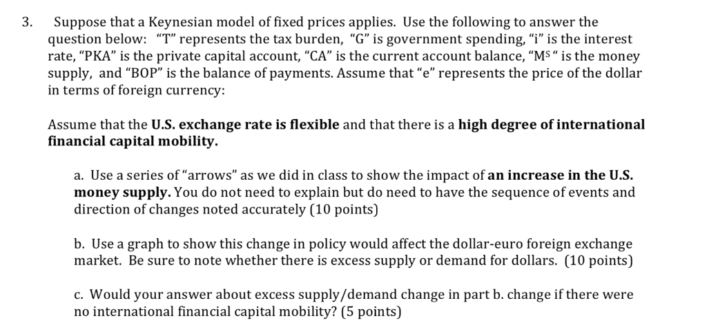 Solved Suppose that a Keynesian model of fixed prices | Chegg.com