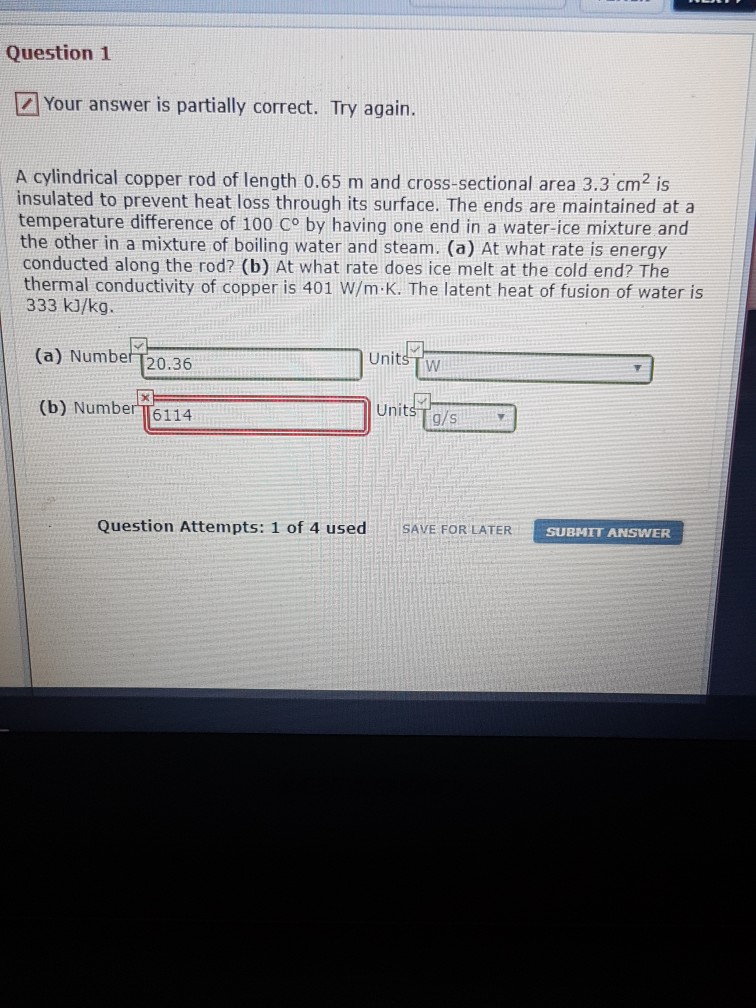 Solved Question 1 図Your answer is partially correct. Try | Chegg.com