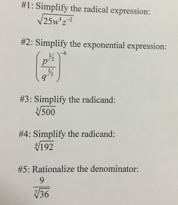 Solved Simplify the radical expression: Simplify the | Chegg.com