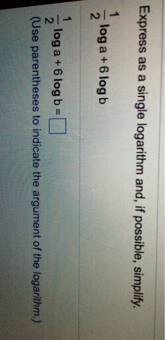 Solved Express as a single logarithm and, if possible, | Chegg.com