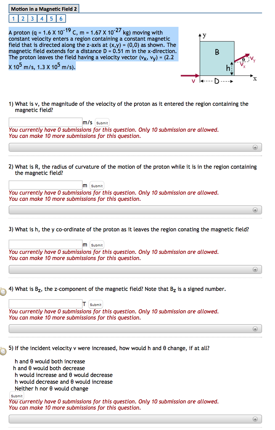 Solved please answer all A proton (q = 1.6 X 10-19 C, m = | Chegg.com