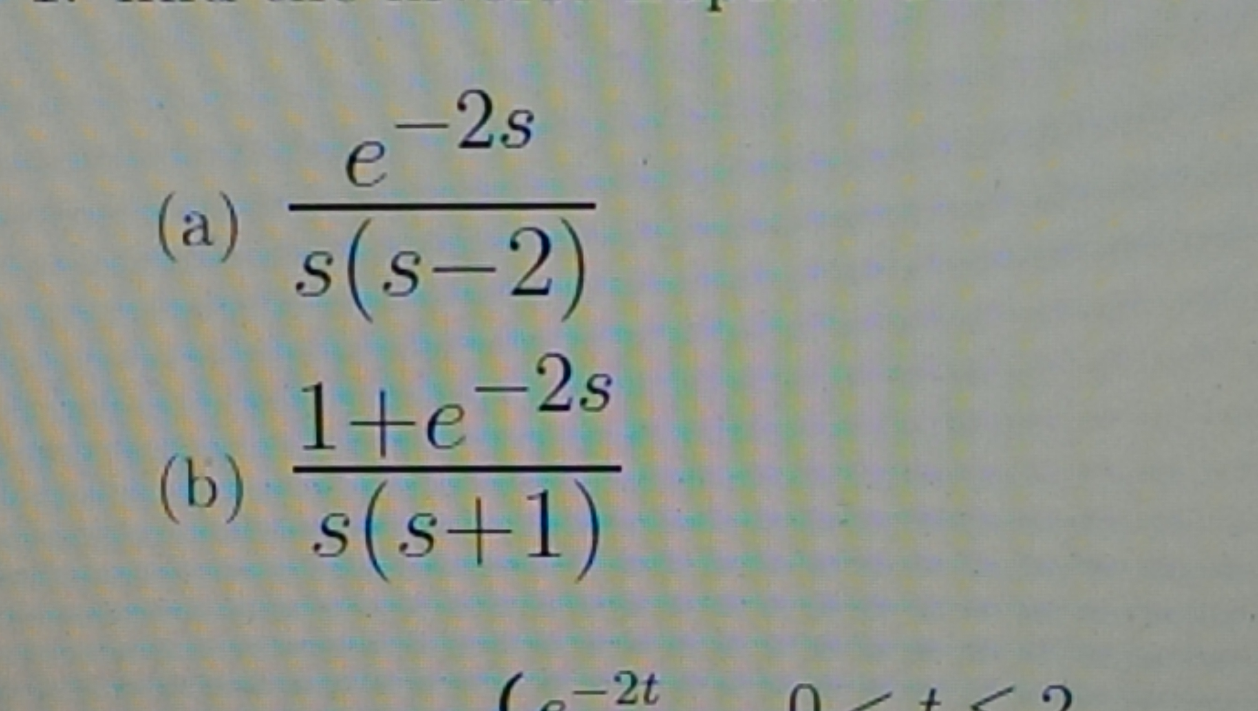 Solved e-2s / s(s - 2) 1 + e -2s / s(s + 1) | Chegg.com