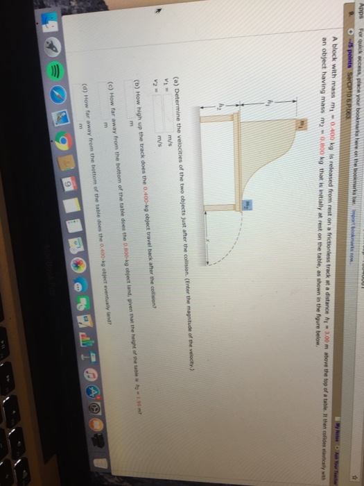Solved A block with mass m_1 = 0.400 kg is released from | Chegg.com