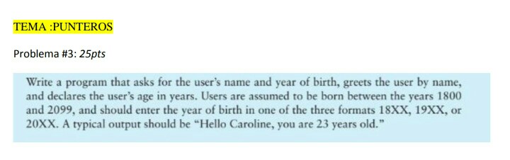 Solved TEMA PUNTEROS problema #3:25pts Write a program that | Chegg.com
