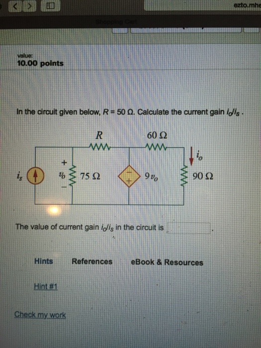 Solved In the circuit given below, R = 50 ohm. Calculate the | Chegg.com