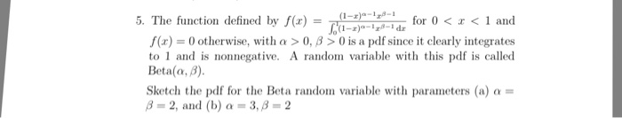 Solved The function defined by f(x) = (1-x)^alpha-1 | Chegg.com