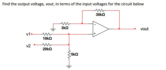 Solved Find the output voltage, vout, in terms of the input | Chegg.com
