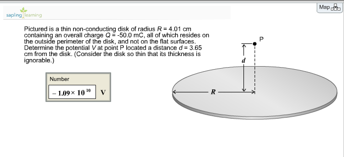 Solved pling Pictured is a thin no conducting disk of radius | Chegg.com