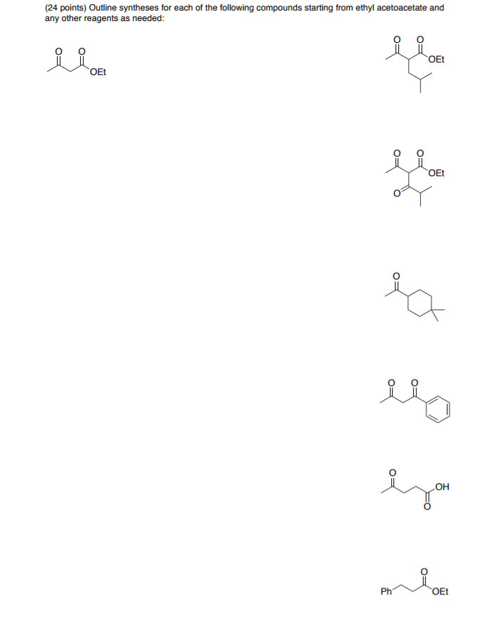 Solved (24 points) Outline syntheses for each of the | Chegg.com
