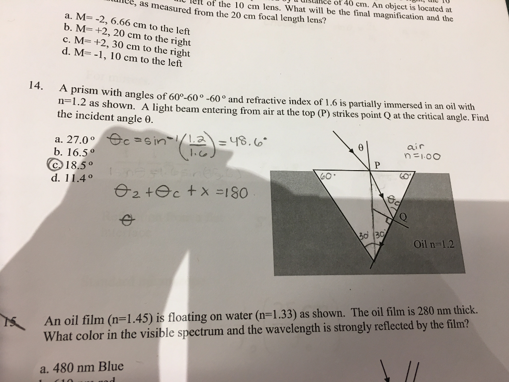 Solved Please help with physics question on angles and | Chegg.com