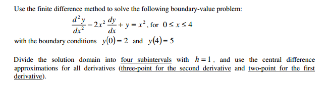 Use the finite difference method to solve the | Chegg.com