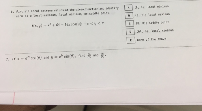 Solved Find all local extreme values of the given function | Chegg.com