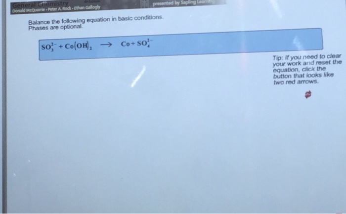 Solved Balance the following equation n basic conditions | Chegg.com