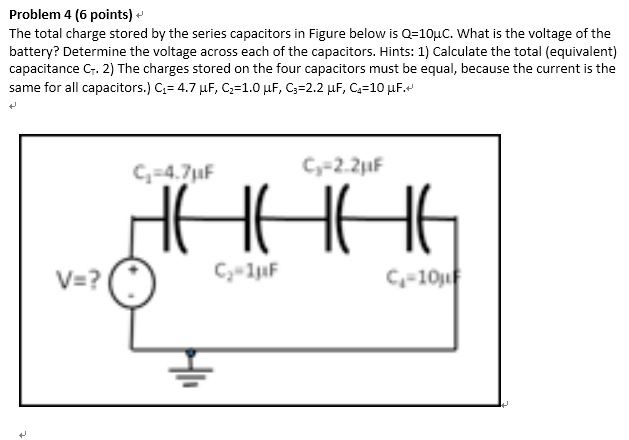 Solved The total charge stored by the series capacitors in | Chegg.com