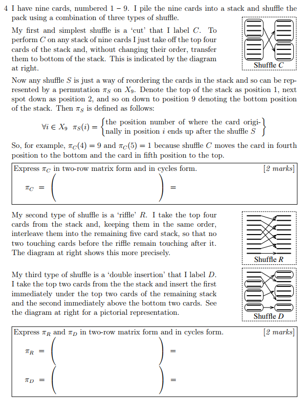 Solved pack using a combination of three types of shuffle | Chegg.com