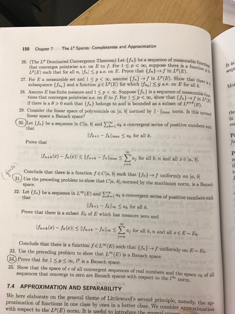 Solved 150 Chapter 7 The LP Spaces: Completeness and | Chegg.com