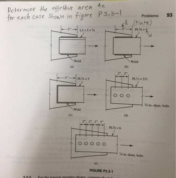 Solved Determine the effective are Ae for each case shown in | Chegg.com