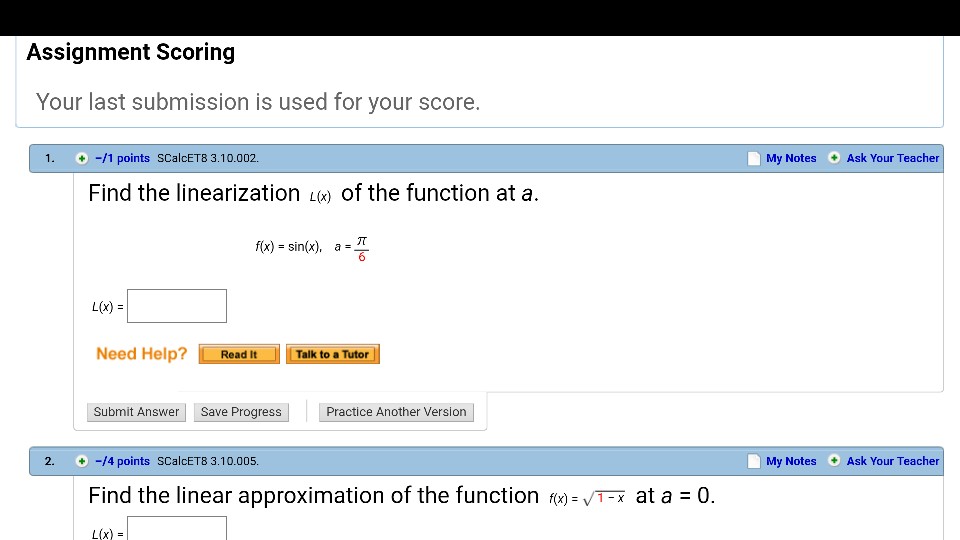 Solved Assignment Scoring Your last submission is used for | Chegg.com