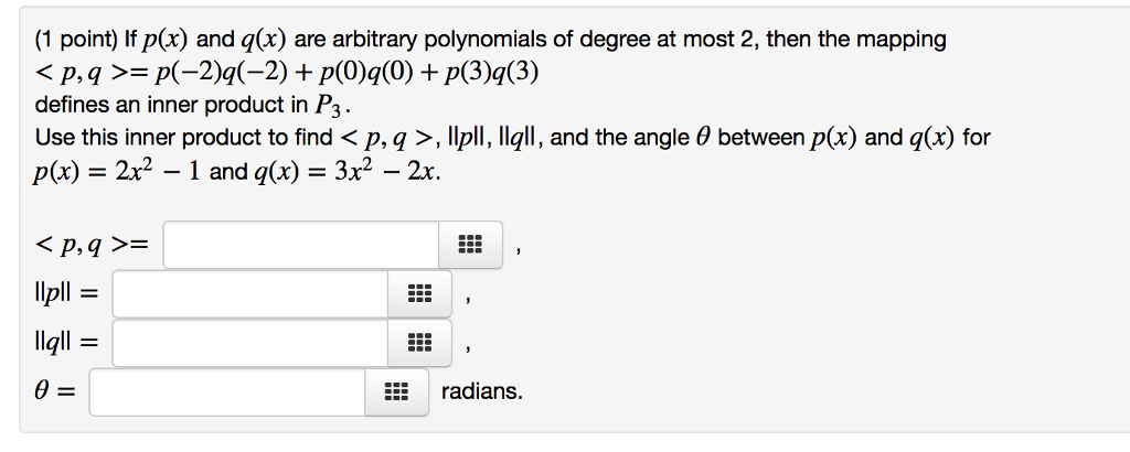Solved If p(x) and q(x) are arbitrary polynomials of degree | Chegg.com