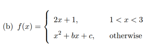 Solved Find value(s) of parameter b and c that make f | Chegg.com