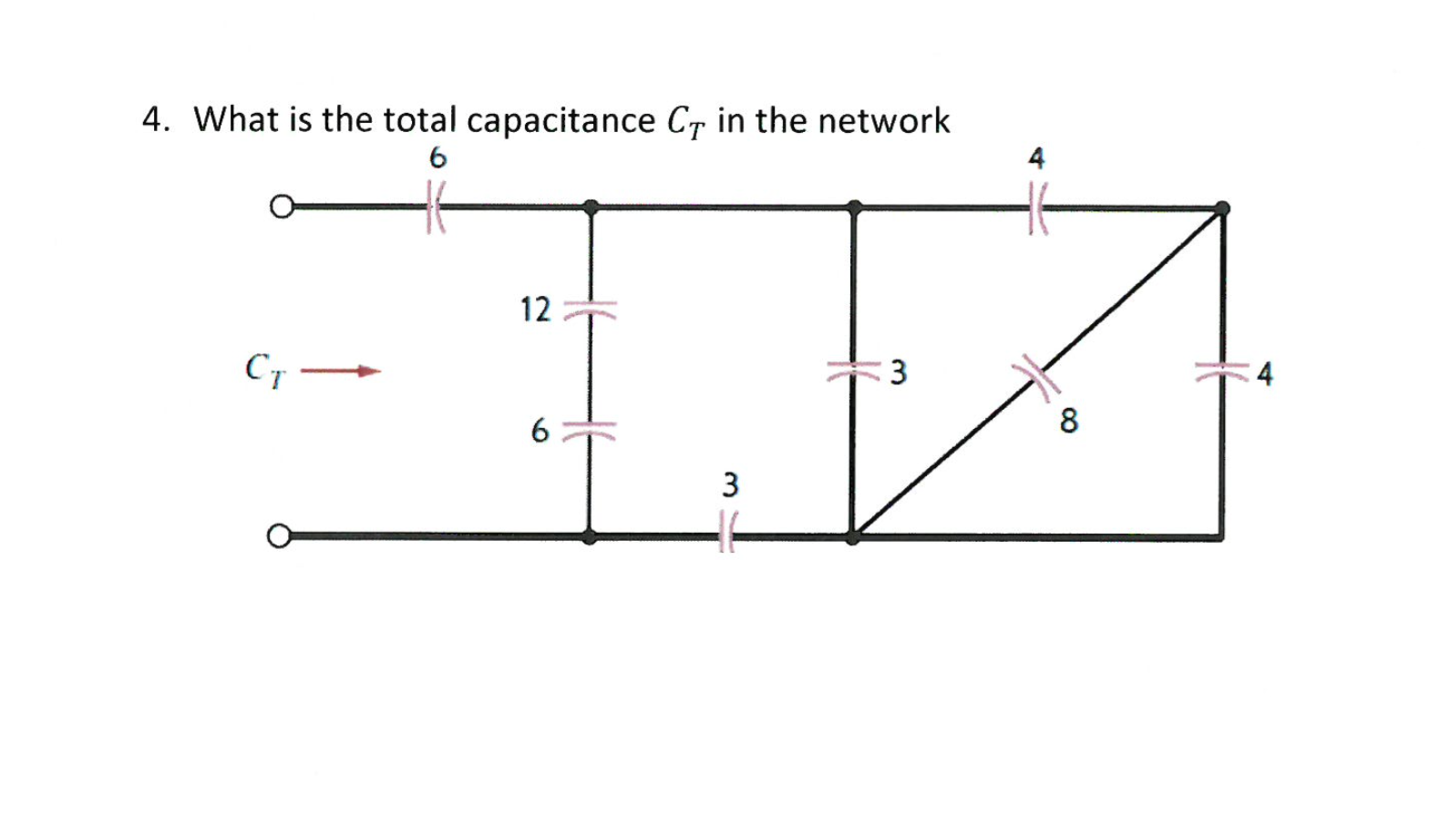 Solved What is the total capacitance C_T in the network | Chegg.com