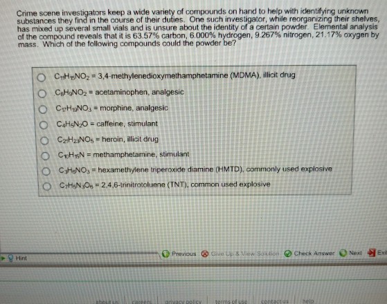 Solved Crime scene investigators keep a wide variety of | Chegg.com