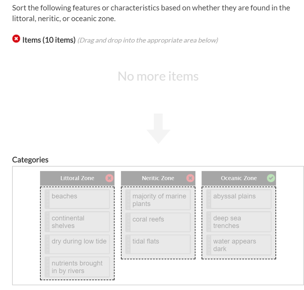 Solved Sort the following features or characteristics based | Chegg.com