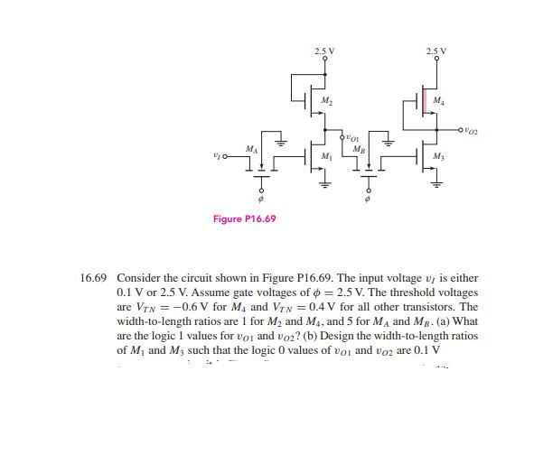 Solved 2.5 V 2.5 V M, ovo2 OL MA M3 ? Figure P16.69 16.69 | Chegg.com