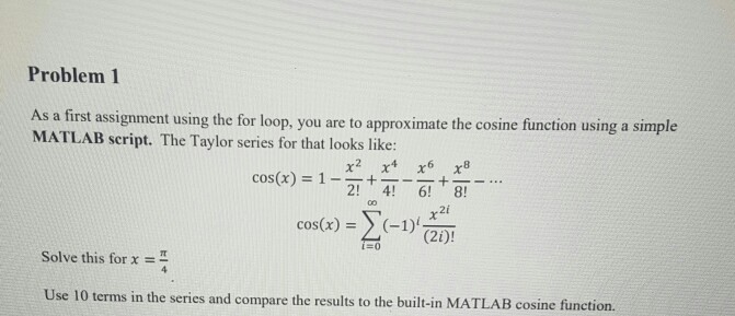 Solved Problem1 asignment using the for lop, you are o | Chegg.com