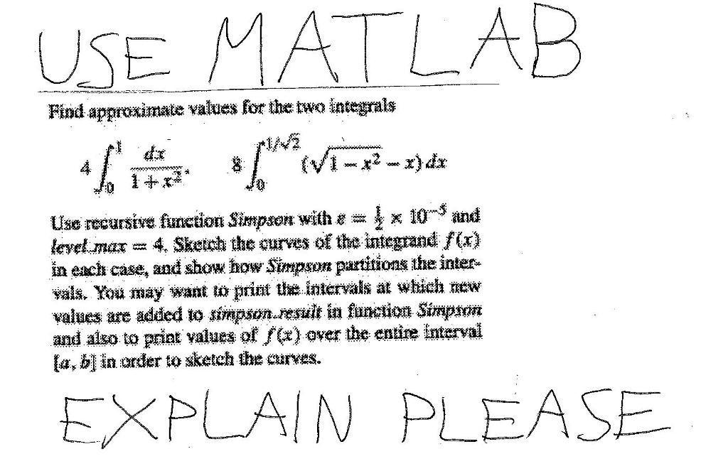 Solved USE MATLAB Flind approximaie values for the two | Chegg.com