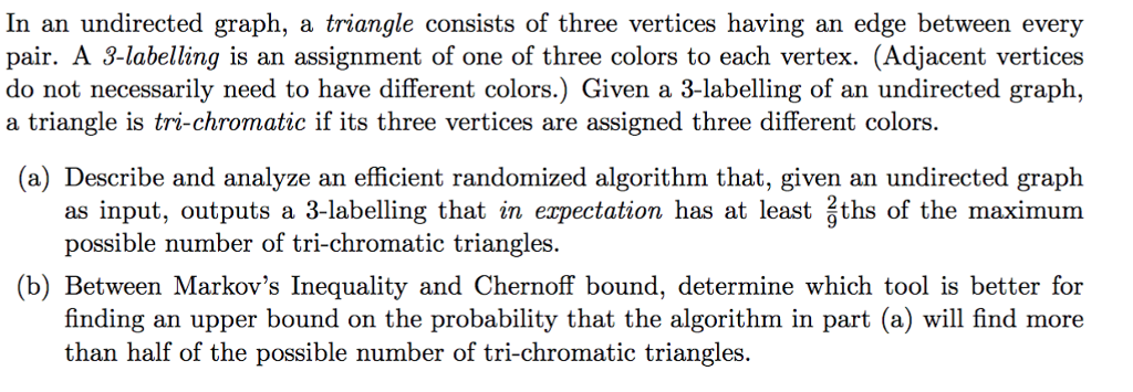 In an undirected graph, a triangle consists of three | Chegg.com
