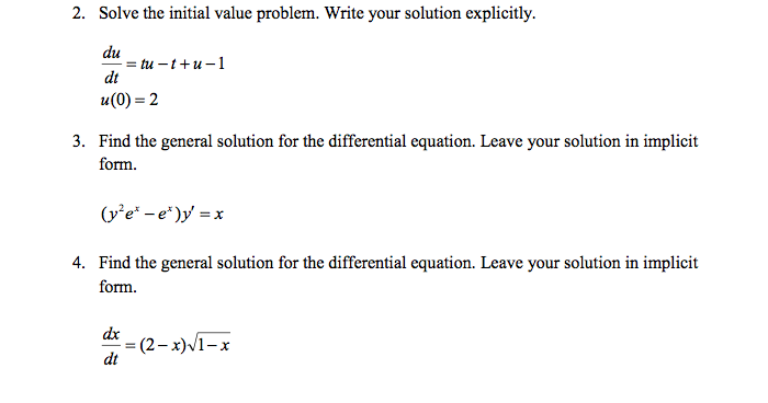 Solved Solve the initial value problem. Write your solution | Chegg.com