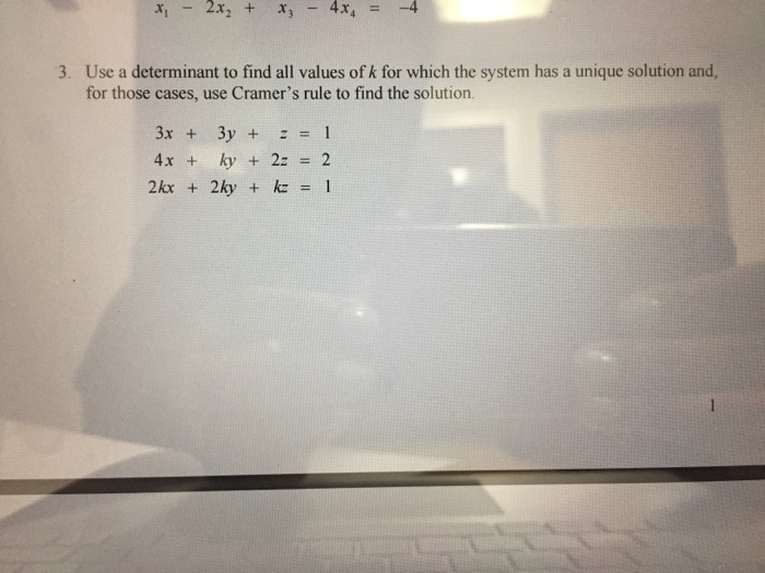 Solved Use a determinant to find all values of k for which | Chegg.com
