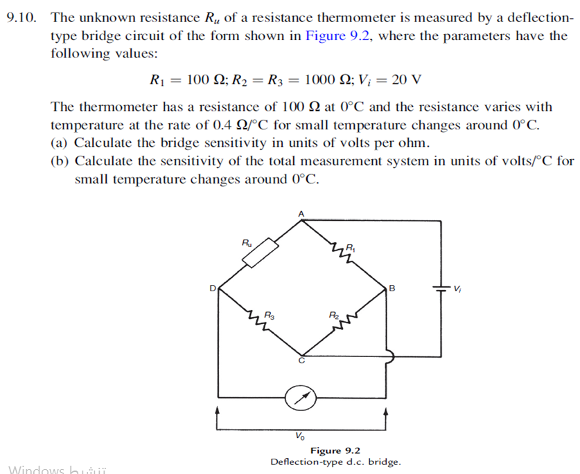 Solved The unknown resistance R_u of a resistance | Chegg.com