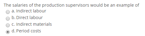 Solved The salaries of the production supervisors would be | Chegg.com