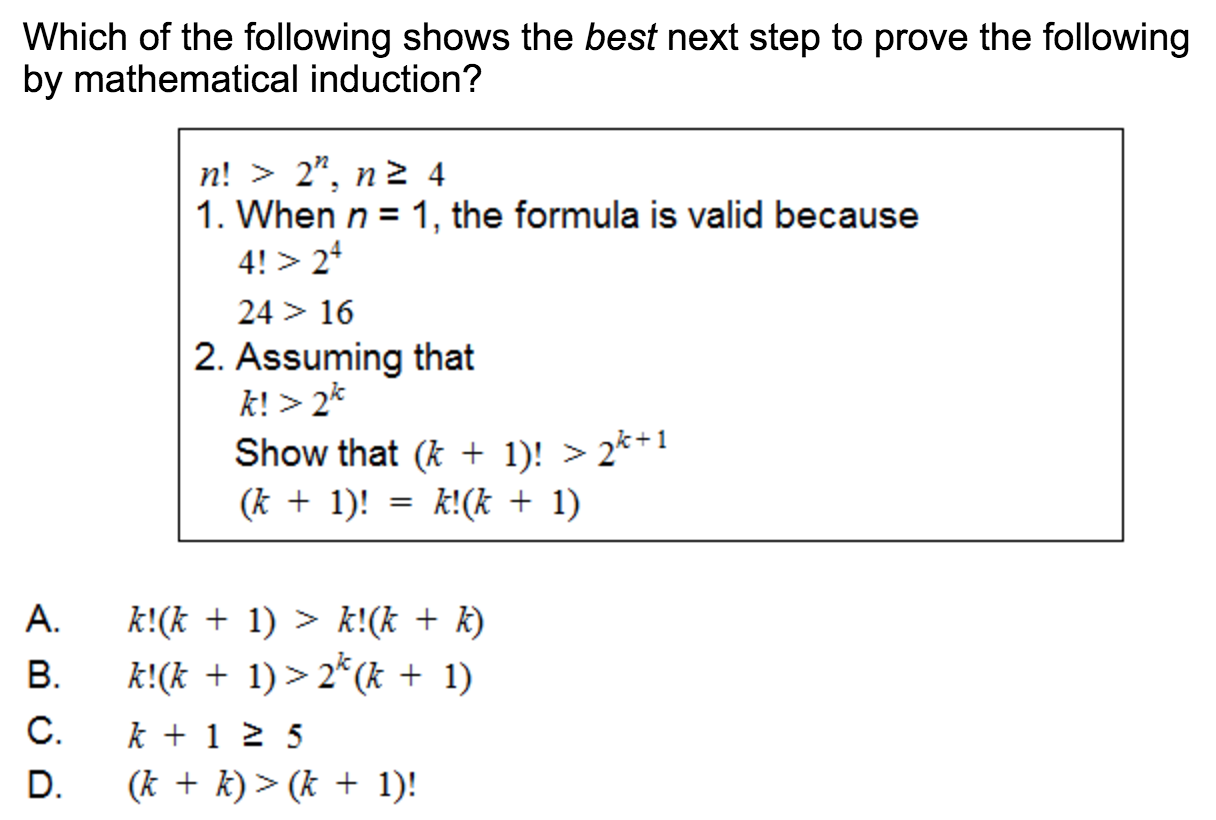 Solved Which of the following shows the best next step to | Chegg.com