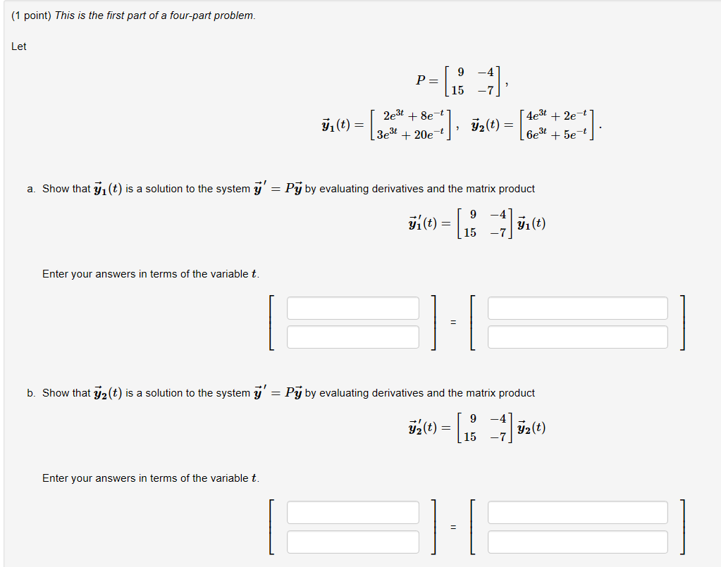 Solved This is the first part of a four-part problem. Let P | Chegg.com
