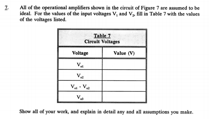 Solved 7. All of the operational amplifiers shown in the | Chegg.com