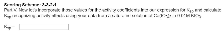 Solved Scoring Scheme: 3-3-2-1 Part V. Now let's incorporate | Chegg.com
