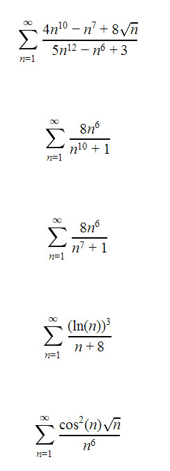 Solved Test each of the following series for convergence by | Chegg.com